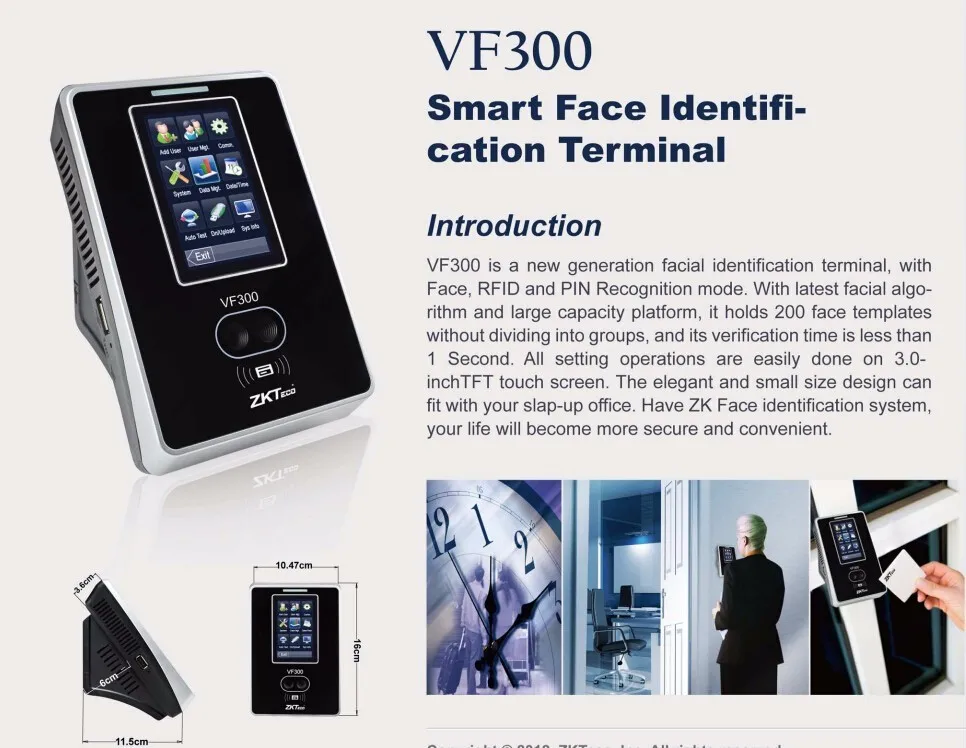 Купить ЗК vf300 лице и RFID карты 125 кгц посещаемости времени ...