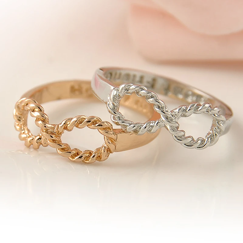 1 PC Gold Silver Vintage Infinity Rings Femme Friendship Best Friend ...