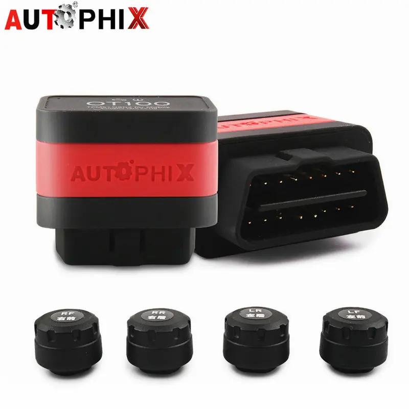 車obd iiコードリーダーbluetooth tpmsタイヤ圧力ゲージ監視システムautophix OT100診断コードスキャナ自動車 ...