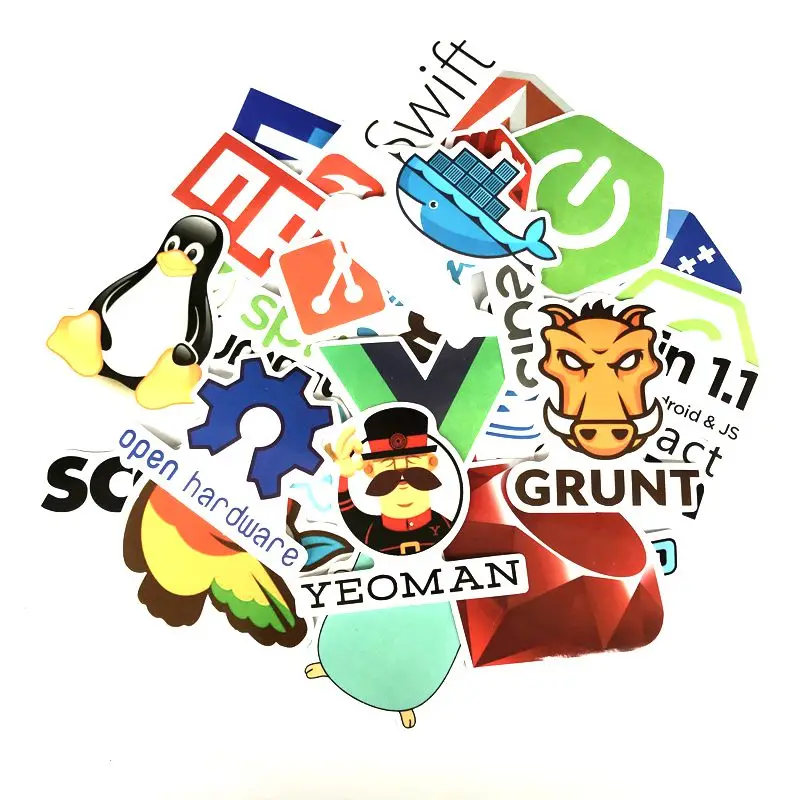 50pcs Lot Internet Programming Stickers Js Php Docker Bitcoin Html Cloud Programmer Language