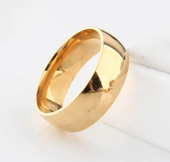 Classic Gold Ring Vintage 8mm Wedding Men Women 316l Rings - AliExpress