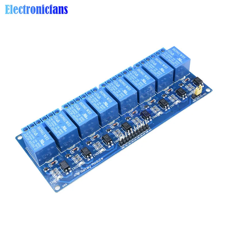 5V 8-Channel Relay Module Board for Arduino Optocoupler 8 Channel Relay ...