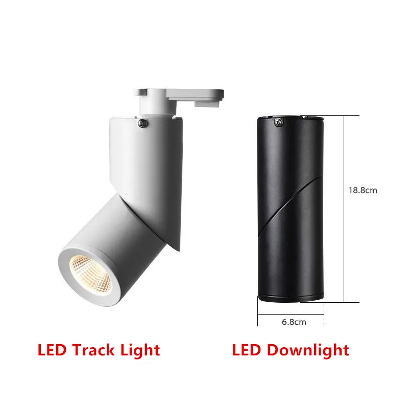 15W Dimmable LED Track Light COB Ceiling Rail Lights spotlight For ...