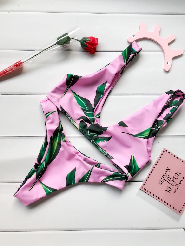 2018 nuevo Bikini estampado Floral conjunto traje de baño ropa de playa ...
