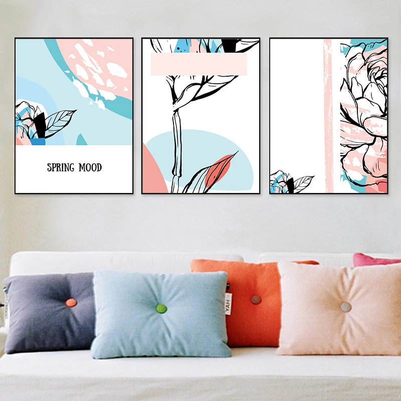 Aliexpress.com : Buy Abstract Art Poster Watercolor Flowers Wall Art ...