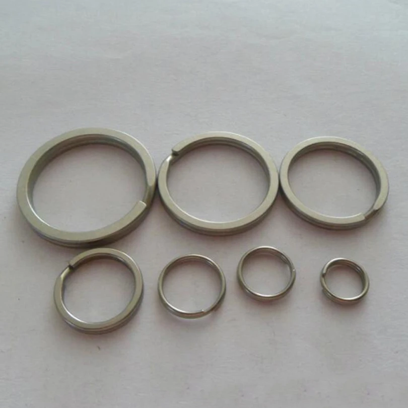 10PCS-Titanium-Keyring-Ti-Metal-Split-Keychain-EDC-Key-ring-Circle ...