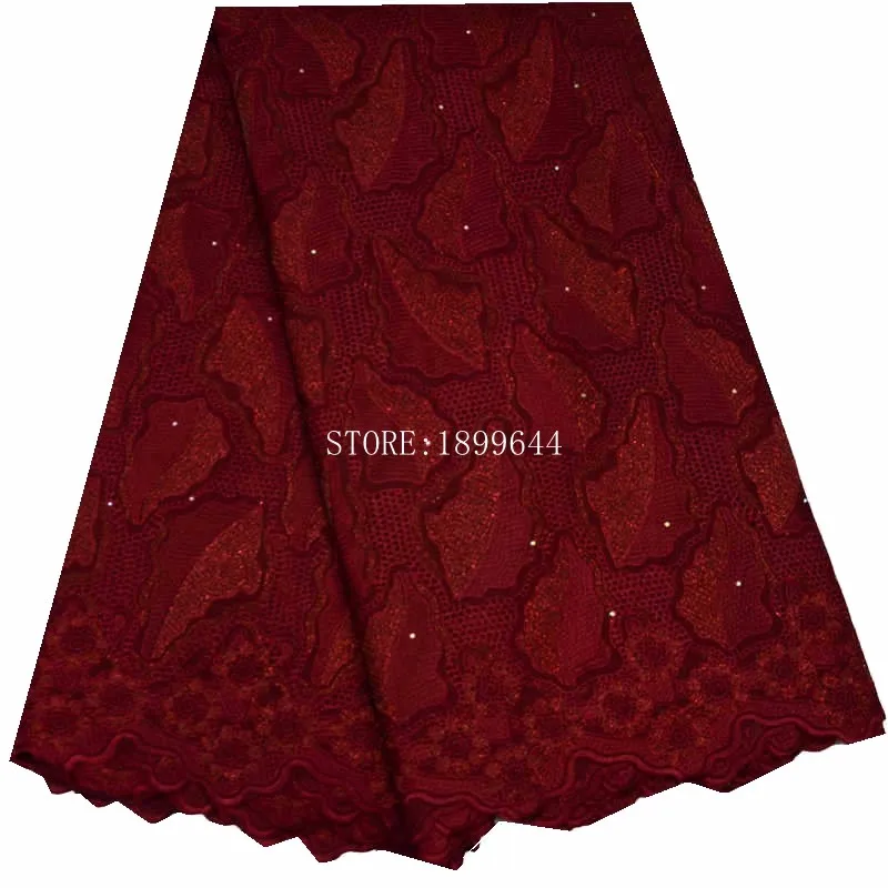 African Swiss Voile Lace wine color Eyelet Dress Lace Fabric 100% ...