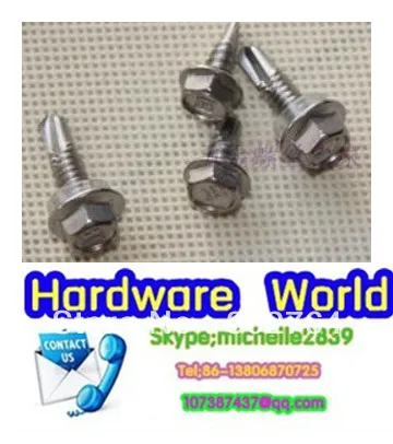 4.2x25 4.2*25mm x100pcs hex flange self drilling screw/ bolt stainless ...