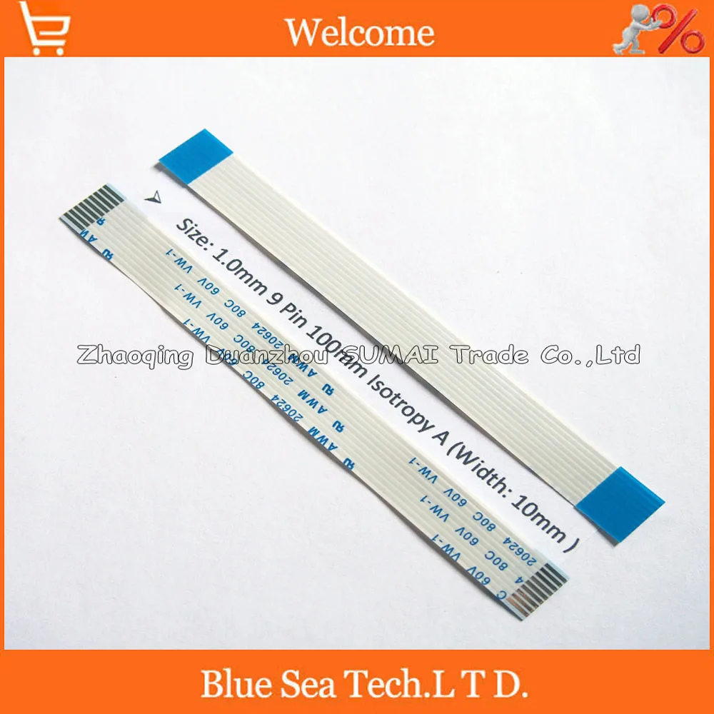 9Pin FFC FPC 플렉시블 플랫 케이블 1.0mm 피치 9 핀 100mm 등방성 A 또는 이방성 B 케이블, AWM ...