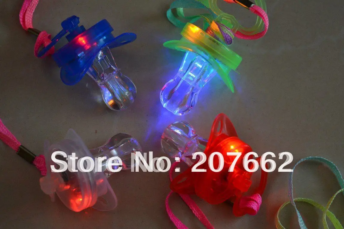 Free Shipping 240PCS/lot LED flashing pacifier cheer whistle Light Up ...