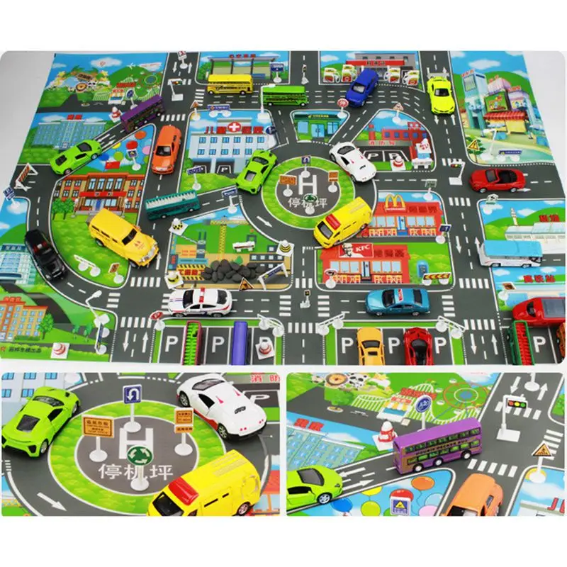 Children Educational Toys City Road Buildings Parking Map Traffic Road ...