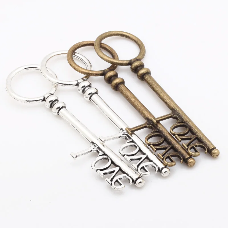 2 Color Metal Love Big Key Shape Charm for DIY Vintage Handmade Key ...