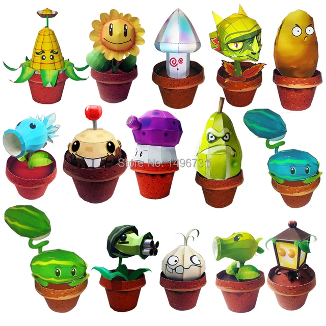 Plants V.S. Zombies 2 ( With the flowerpot ) 3D Paper Crafts Paper ...