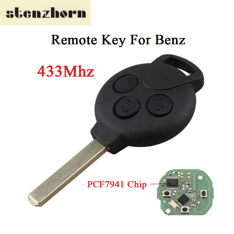 Stenzhorn Remote Key 3BTN 433 mhz Transponder PCF7941 Chip Für Mercedes ...