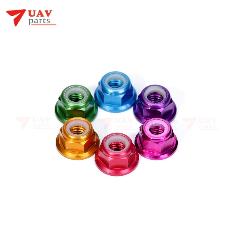 10ชิ้น/ล็อต CW ด้ายอลูมิเนียมคุณภาพสูง M5 Flanged Nylon Lock Nut M 5 ...