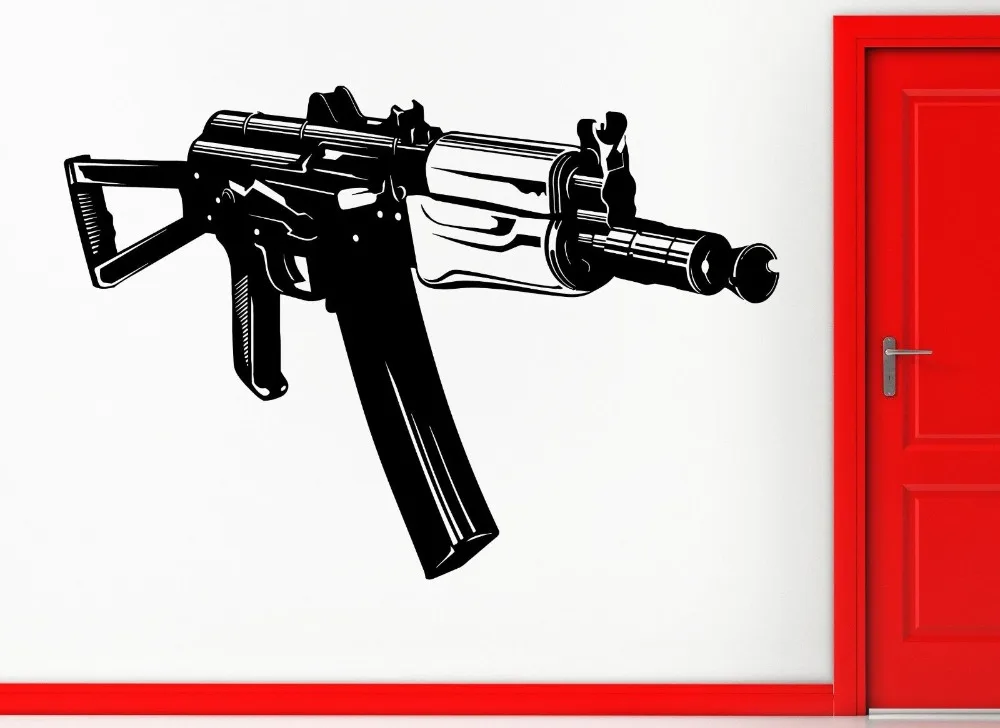 Wall Decal Sticker Russian Gun AK47 Russia Military Solider Home Decor ...