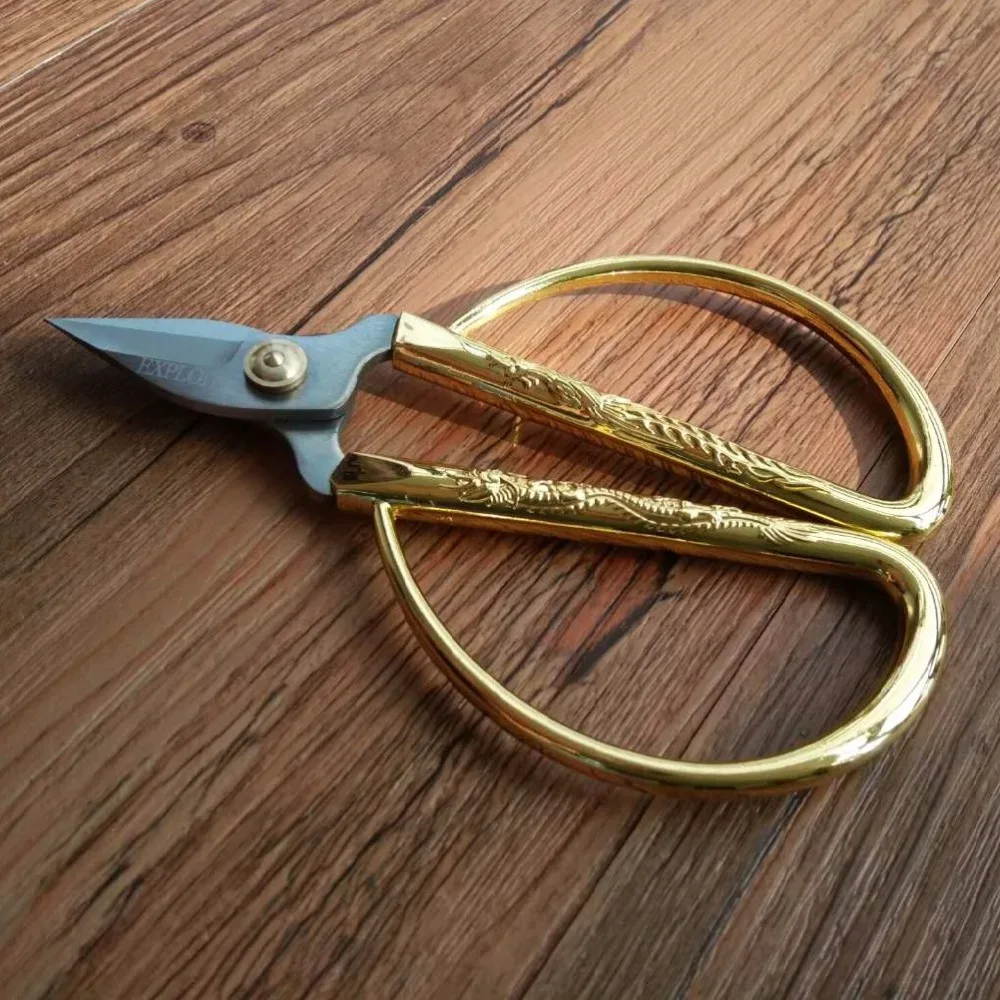 Dragon and Phoenix scissors household Gold and Silver full Stainless ...