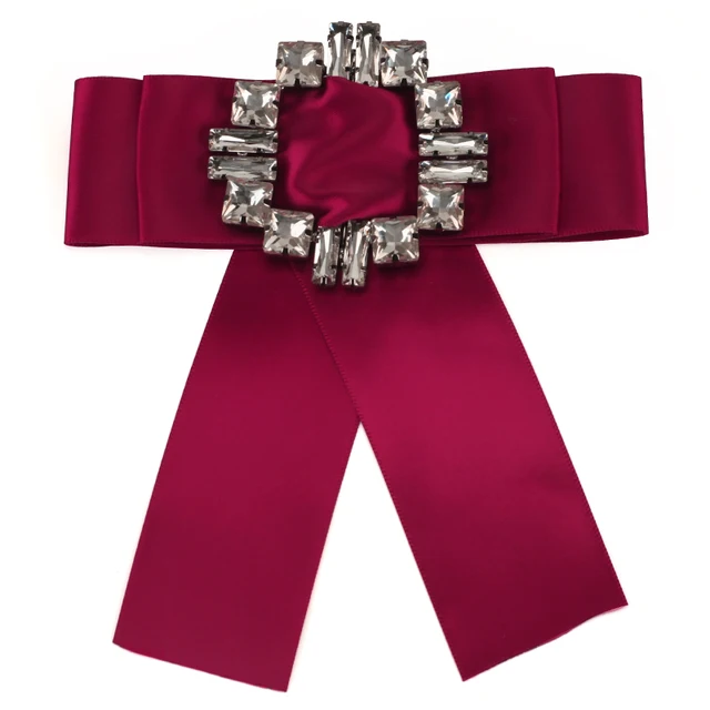 Buy New Red Solid Ribbon Bow Brooches For Women