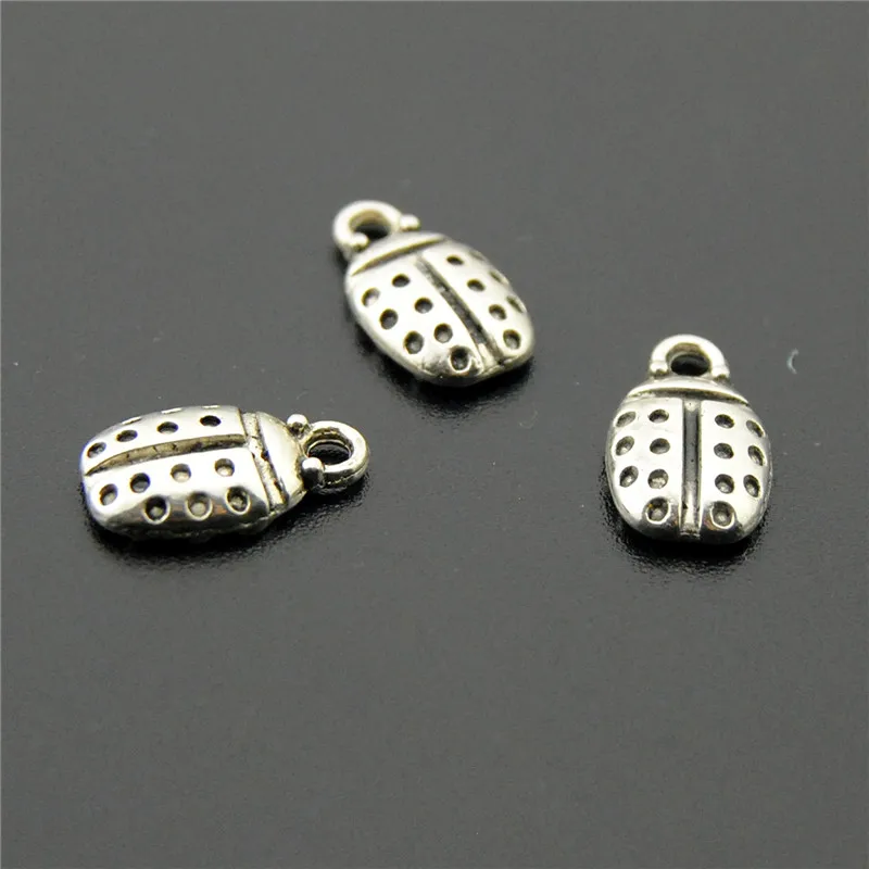 100pcs Metal Ladybird Insect Charm Pendant For Necklace Making Diy ...