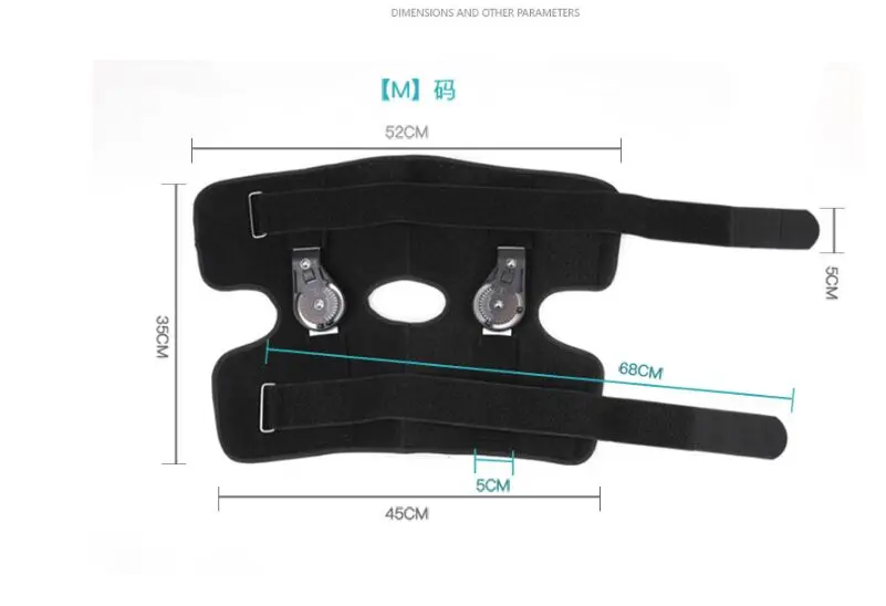Adjustable Knee Joint Support Hinged Splint Wrap Sprain Orthosis Post ...