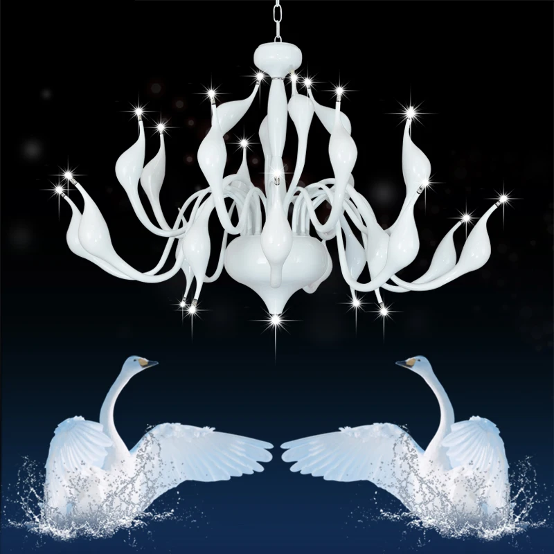 Swan Pendant Light White Color Morden Lamp with Led G4 bulbs Pendant ...