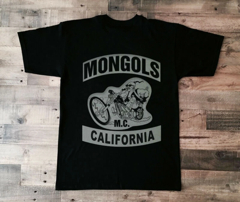 Vintage CALIFORNIA Bottom Rocker Shirt White & Black Mongols MC Reprint ...