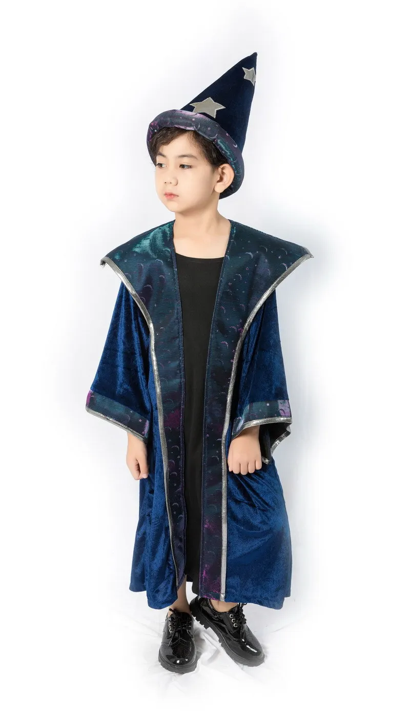 Halloween Magician Costumes For Boy Child Kids Wizard Magic Little ...