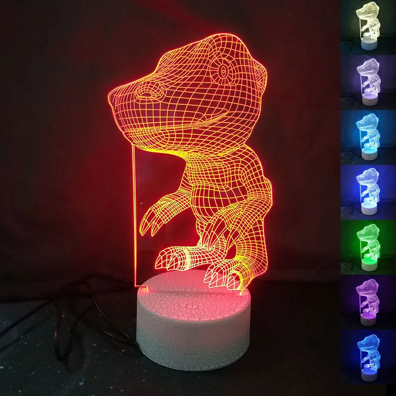 3D Digital Monster Agumon Figure Visual LED Night Light Anime Digimon ...