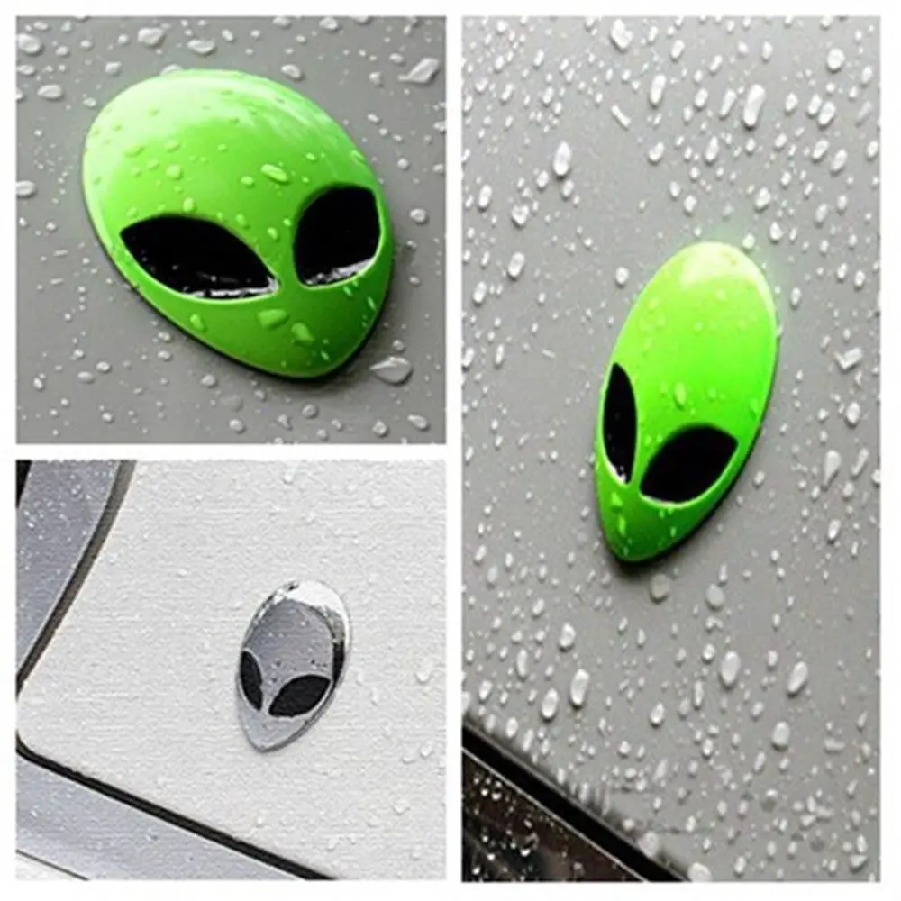 2017 Hot Full Metal 3D Alienware Alien Head Auto Logo Sticker Vinyl ...