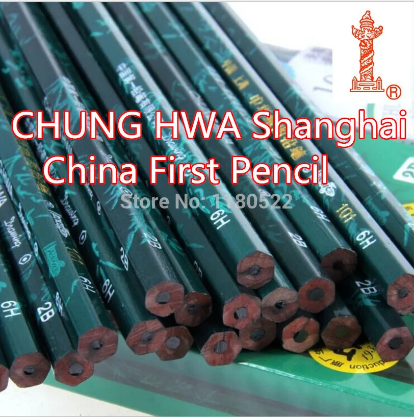 100% Original China Chunghwa Pencils Drawing Pencil Sketch Wooden/ Red ...