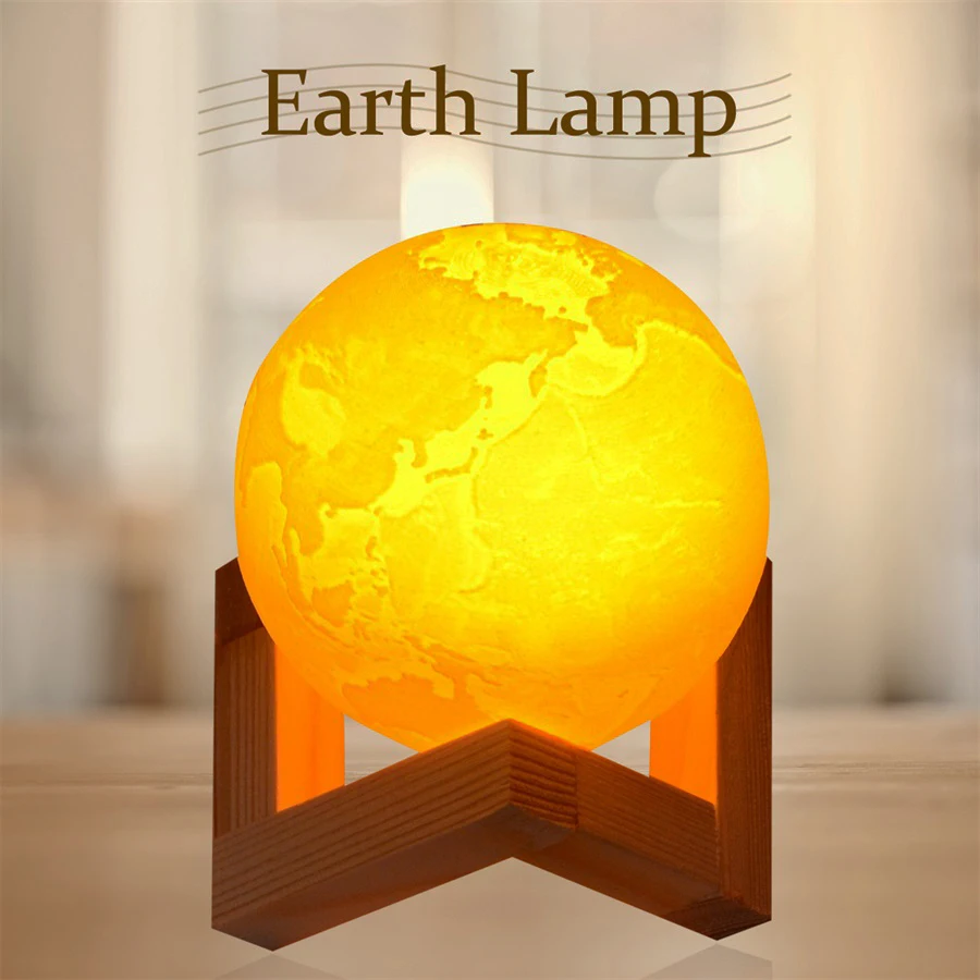 Earth Changing colors 3D Lamp | Ace Gems