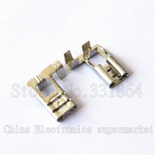6.3mm solder terminals L shaped plug spring connector 100pcs|solder ...