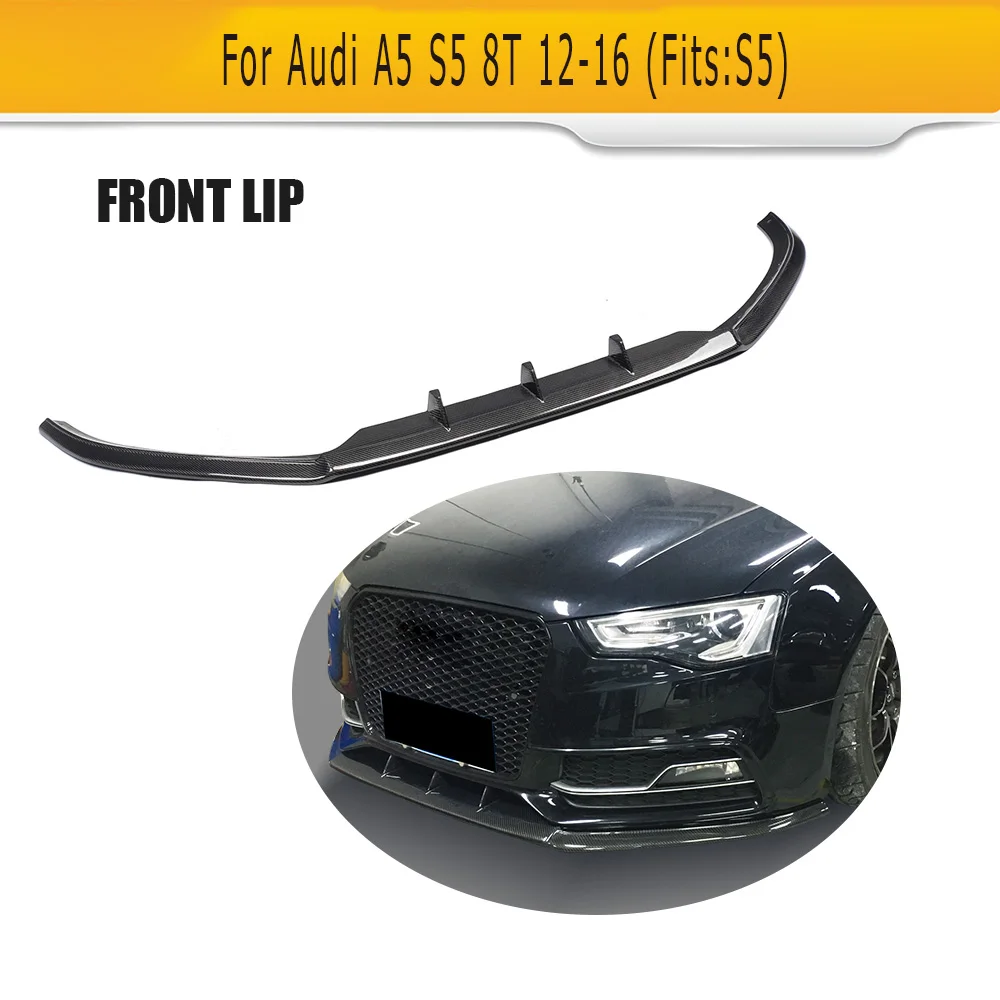 Carbon Fiber front bumper lip Spoiler apron for Audi A5 Sline S5 8T ...