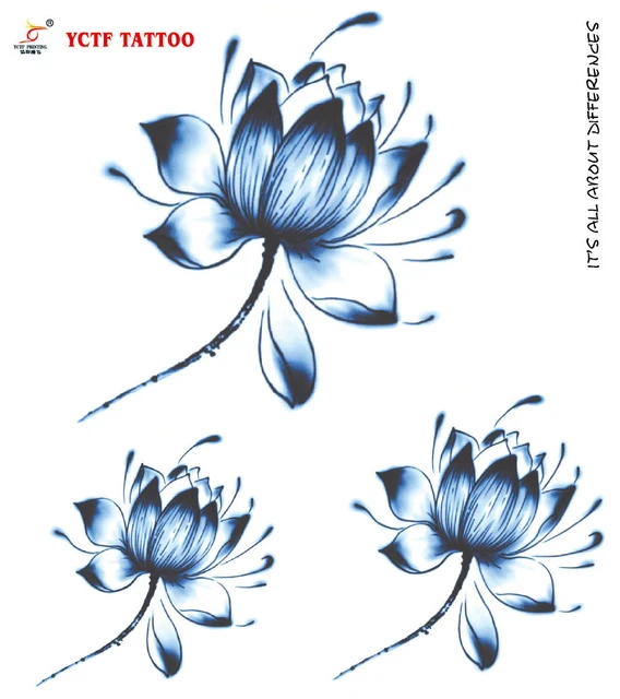 Blue Lotus Flower Tattoo Designs