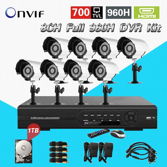 8ch video surveillance system 8Ch DVR Security Camera outdoor CCTV ...