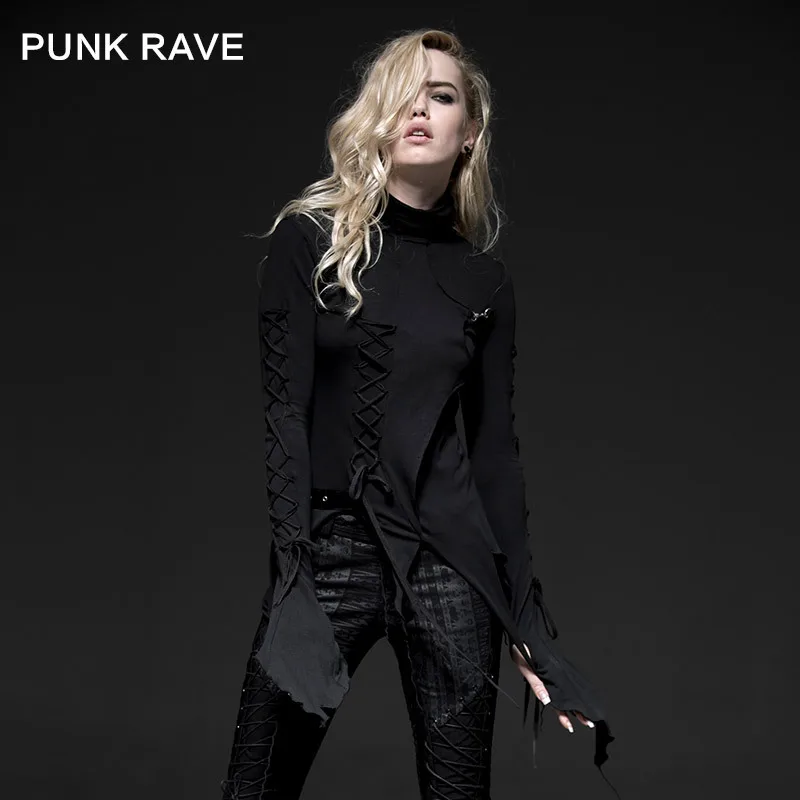 Punk Rave Gothic Style Sexy Women Fashion Cotton T shirt black ...