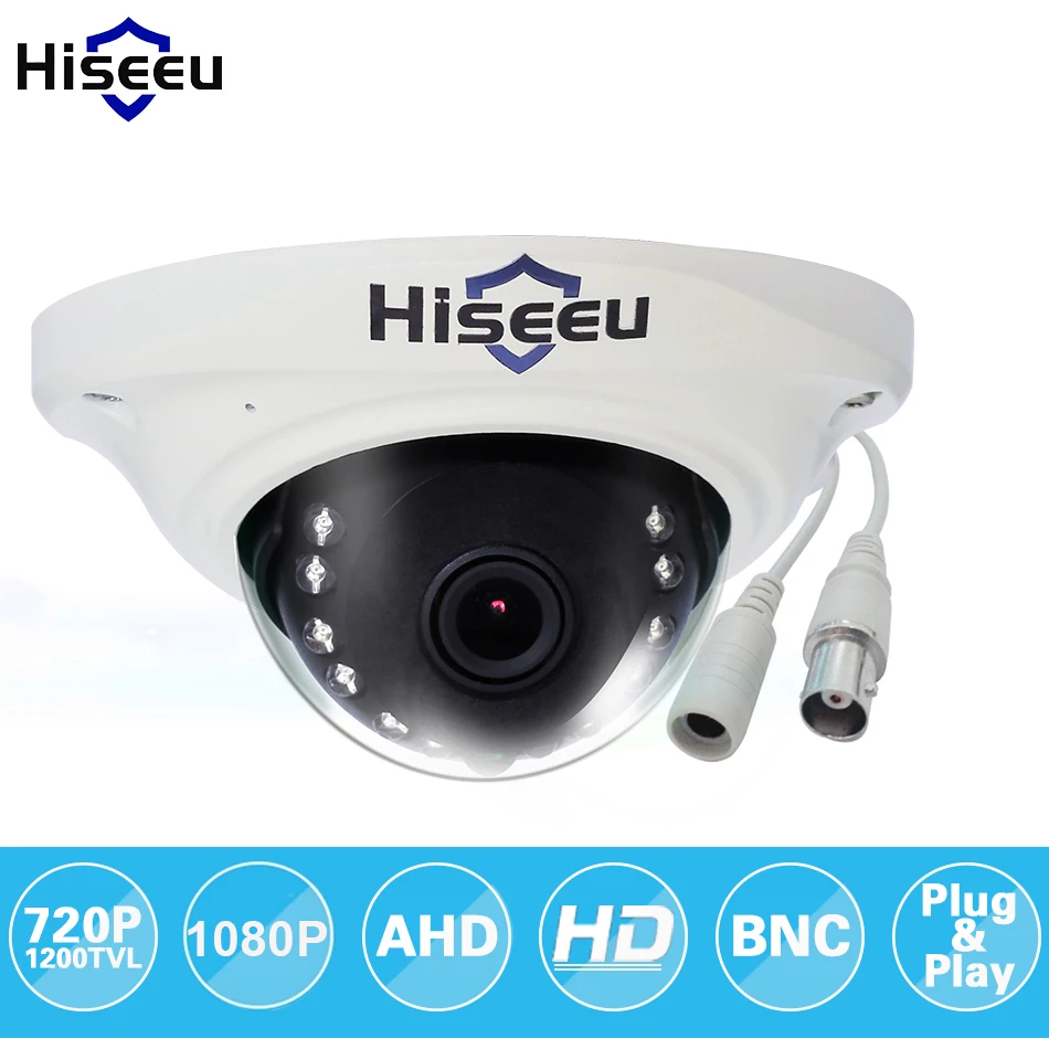 Hiseeu AHDH 720P 1080P IR Mini Analog AHD CCTV Camera Dome AHD Camera ...