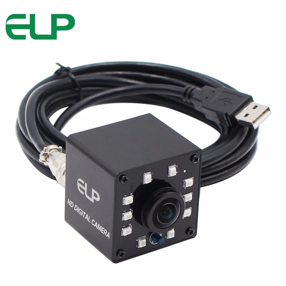Elp câmera de vídeo usb tipo olho de peixe, 640x480p, 10 unidades, led infravermelho, ov7725 ...