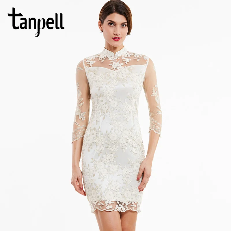 Купить tanpell высокая шея коктейль платье цвета кости с Sony kruger ...