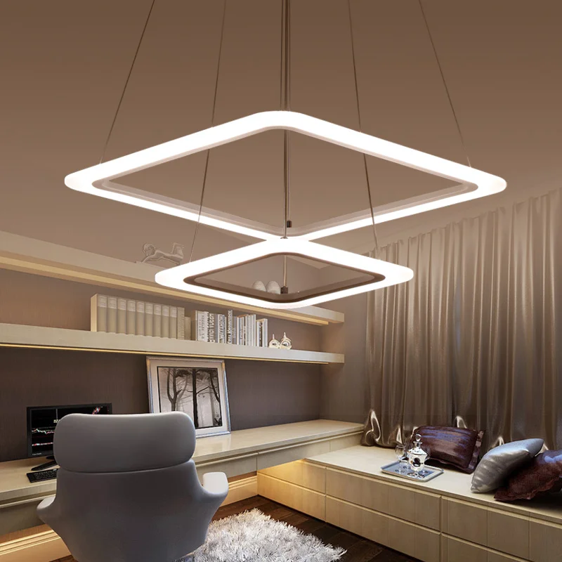 Square Modern led Pendant Lights Plexiglass Pendant Lamp for Kitchen ...