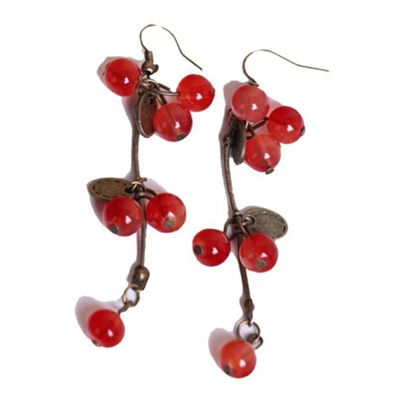Pop-Red-Cherry-Cute-Earrings-Fashion-Beaded-Imitation-Pearl-Earring ...