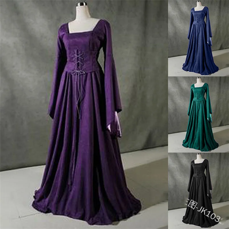 Vintage Femmes Vintage Medieval Robe Cosplay Costume Princess ...