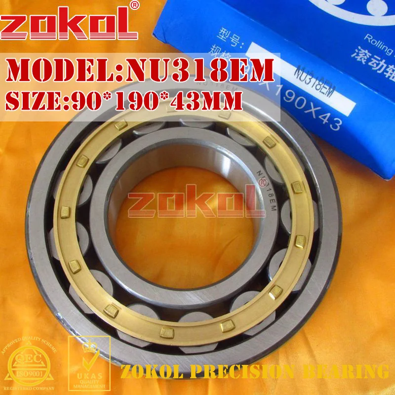 ZOKOL NU318 E M bearing NU318EM 32318EH Cylindrical roller bearing 90* ...