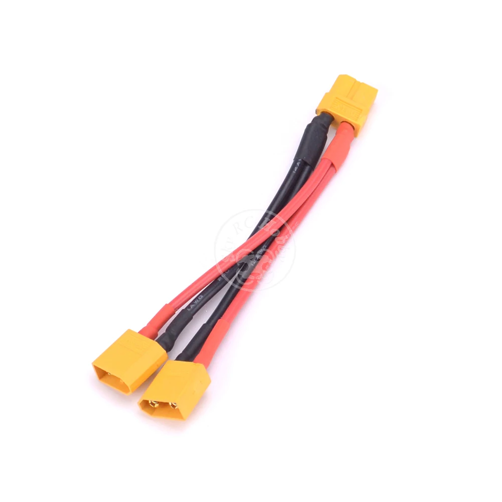 XT60 Female to 2 Male Parallel Battery Connector 14AWG 10CM 100mm ...