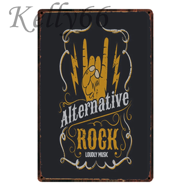 [ Kelly66 ] Rock Metal Sign Tin Poster Home Decor Bar Wall Art Painting ...