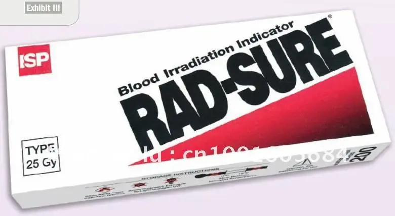 Rad sure (blood irradiation indicator)|irradiance|indicator ...