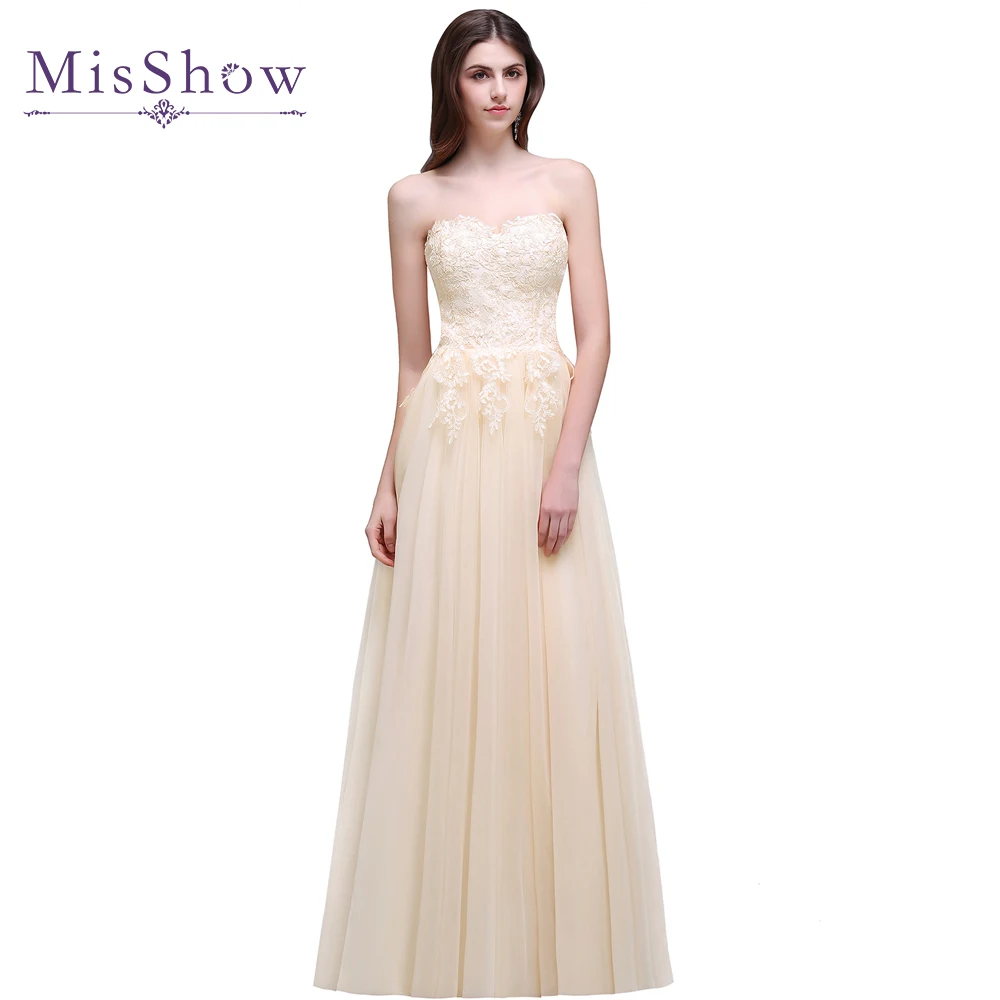 Vestido largo de fiesta para dama de honor, prenda Sexy de color Beige ...