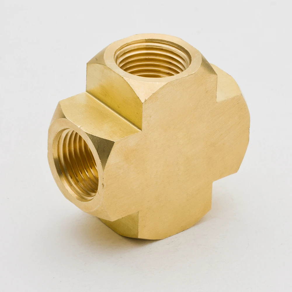 Intake & Fuel Systems 1/2 Brass Cross NPT Barstock Fitting Female Brass ...
