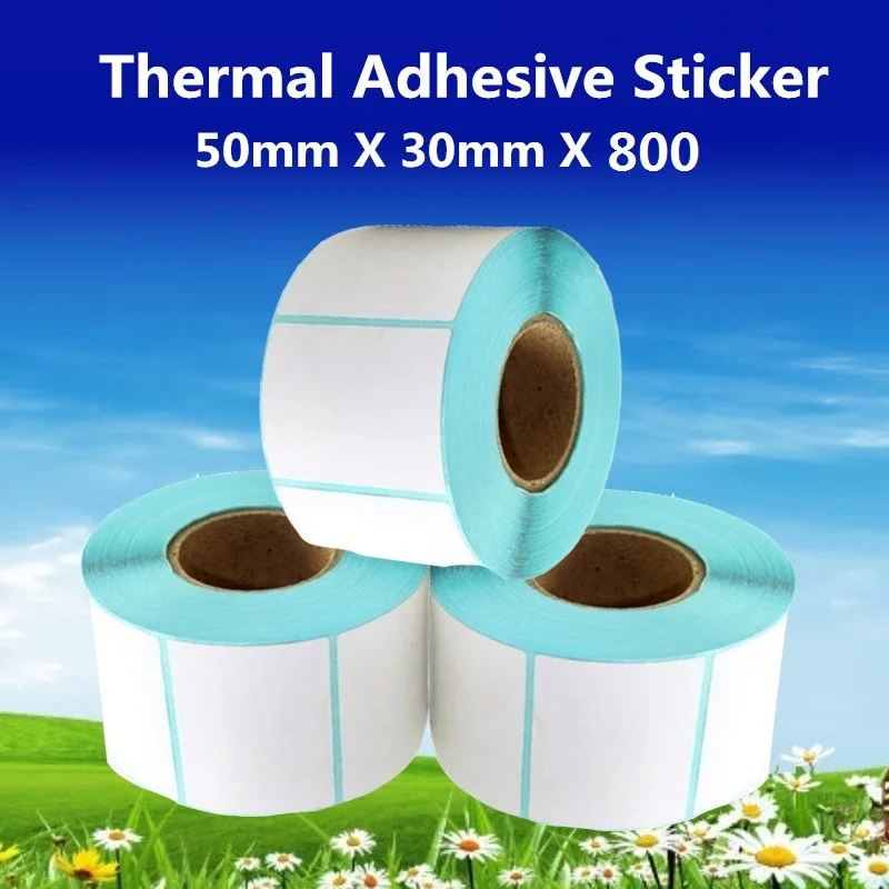 50*30*800pcs per roll Thermal Label Adhesive Stickers 50mm X 30mm ...
