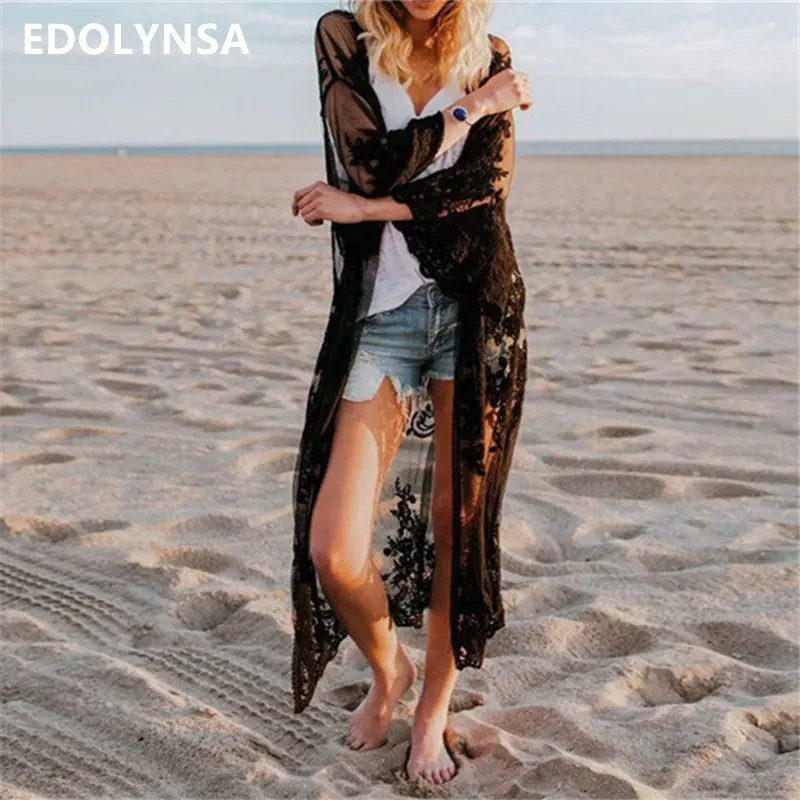 Sexy Transparent Women Tops Summer 2021 Bohemian Embroidered Lace See ...